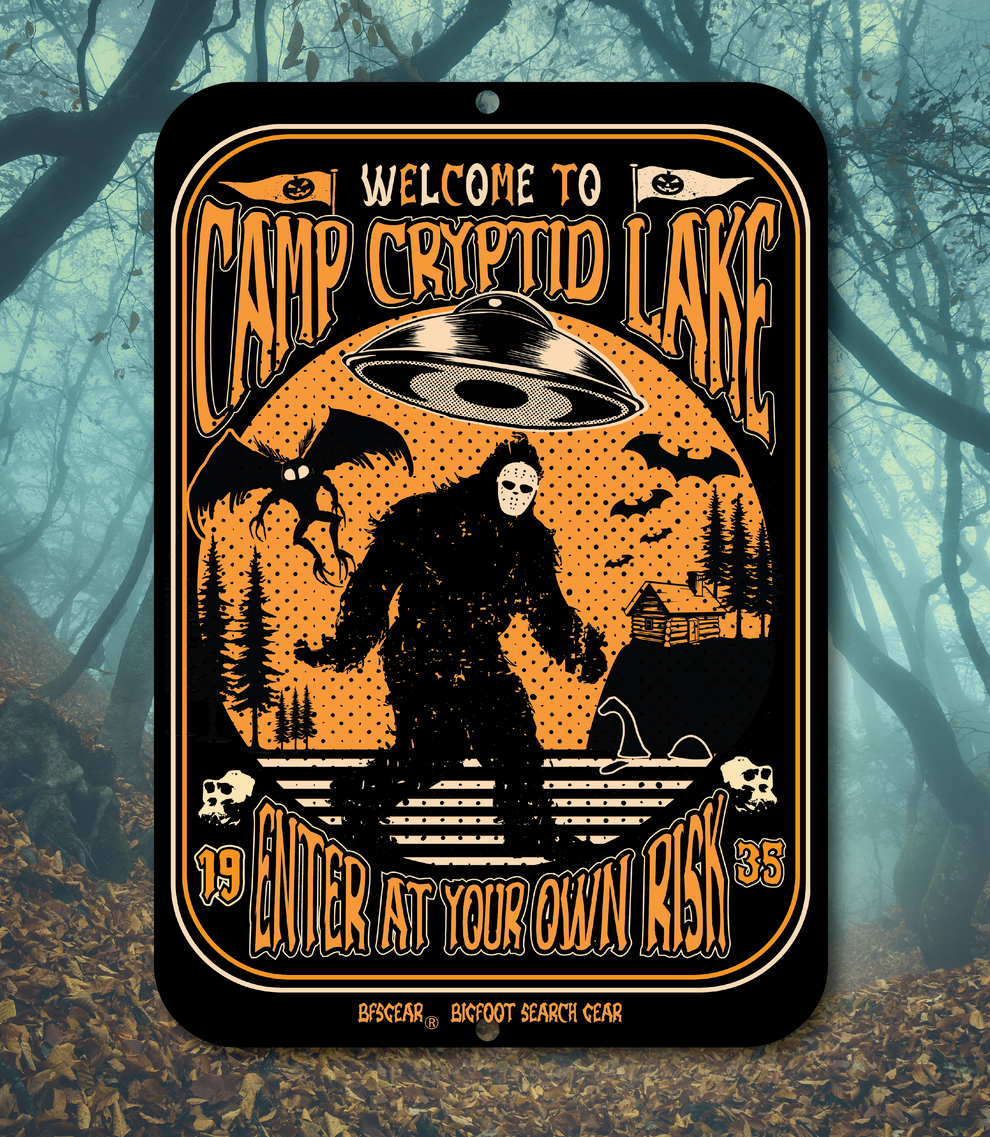 Camp Cryptid Lake Metal Sign – BIGFOOT SEARCH GEAR